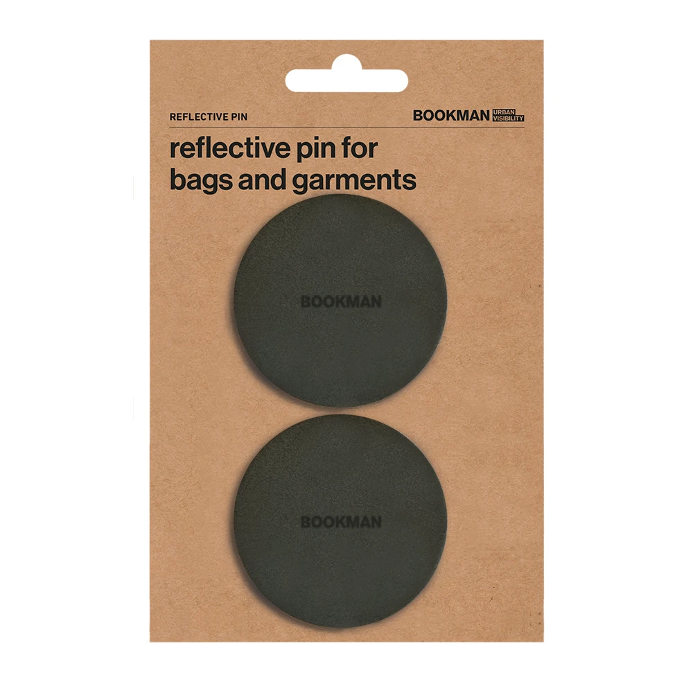 Bookman Reflective Pins Black 2 st | Apotek Hjärtat