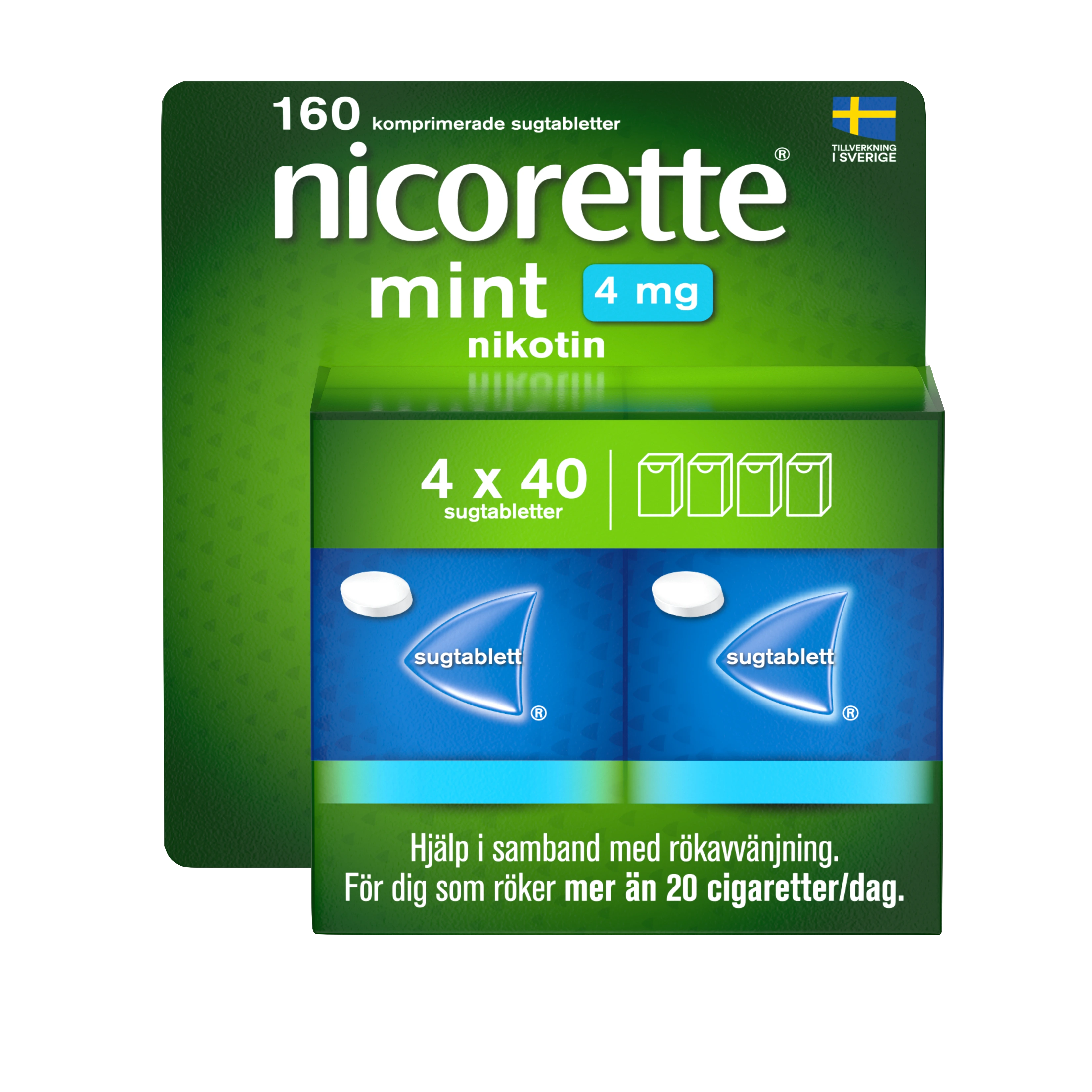 Nicorette Mint sugtablett 4 mg, 160 st | Apotek Hjärtat