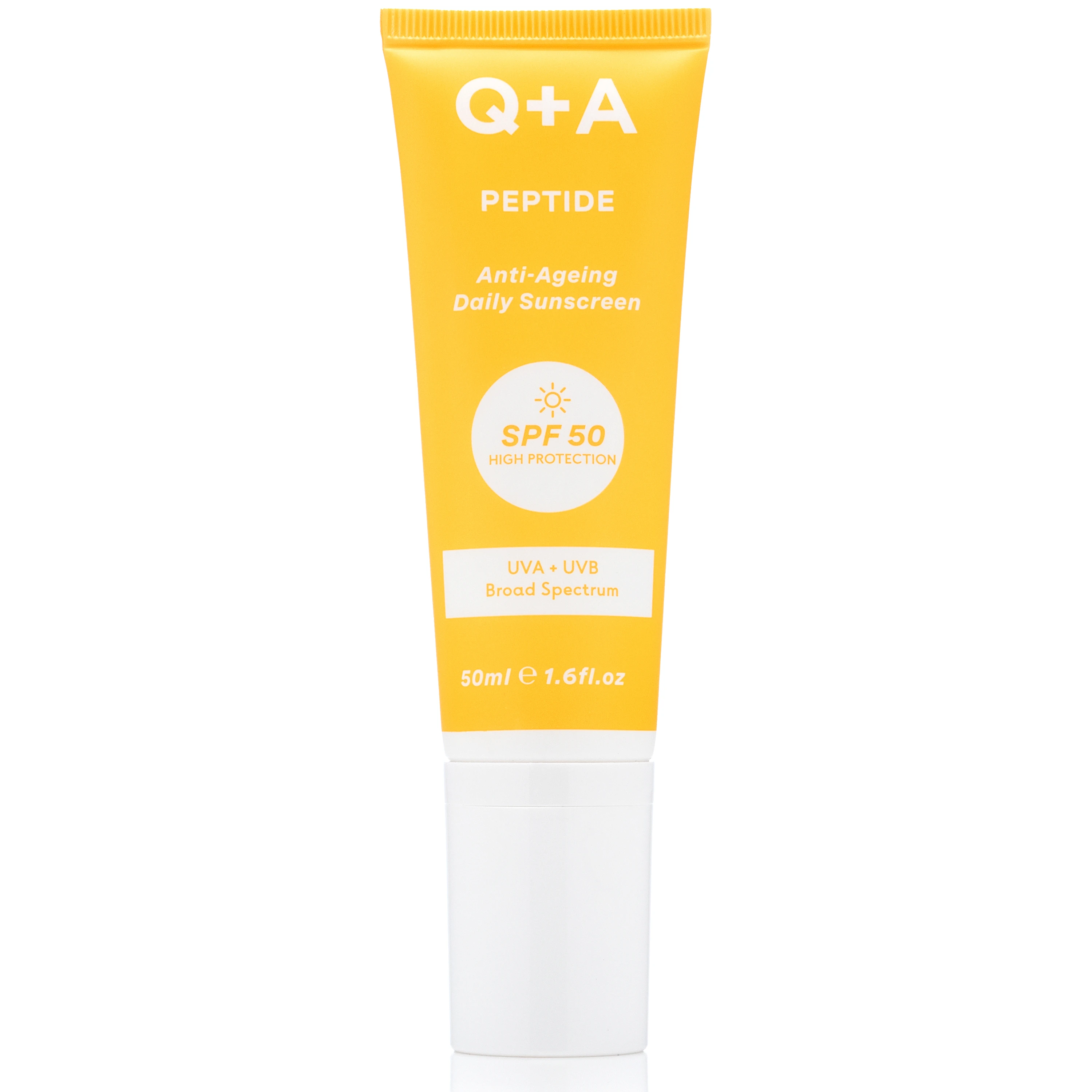 Q+A SPF 50 Peptide Sunscreen 50 ml | Apotek Hjärtat