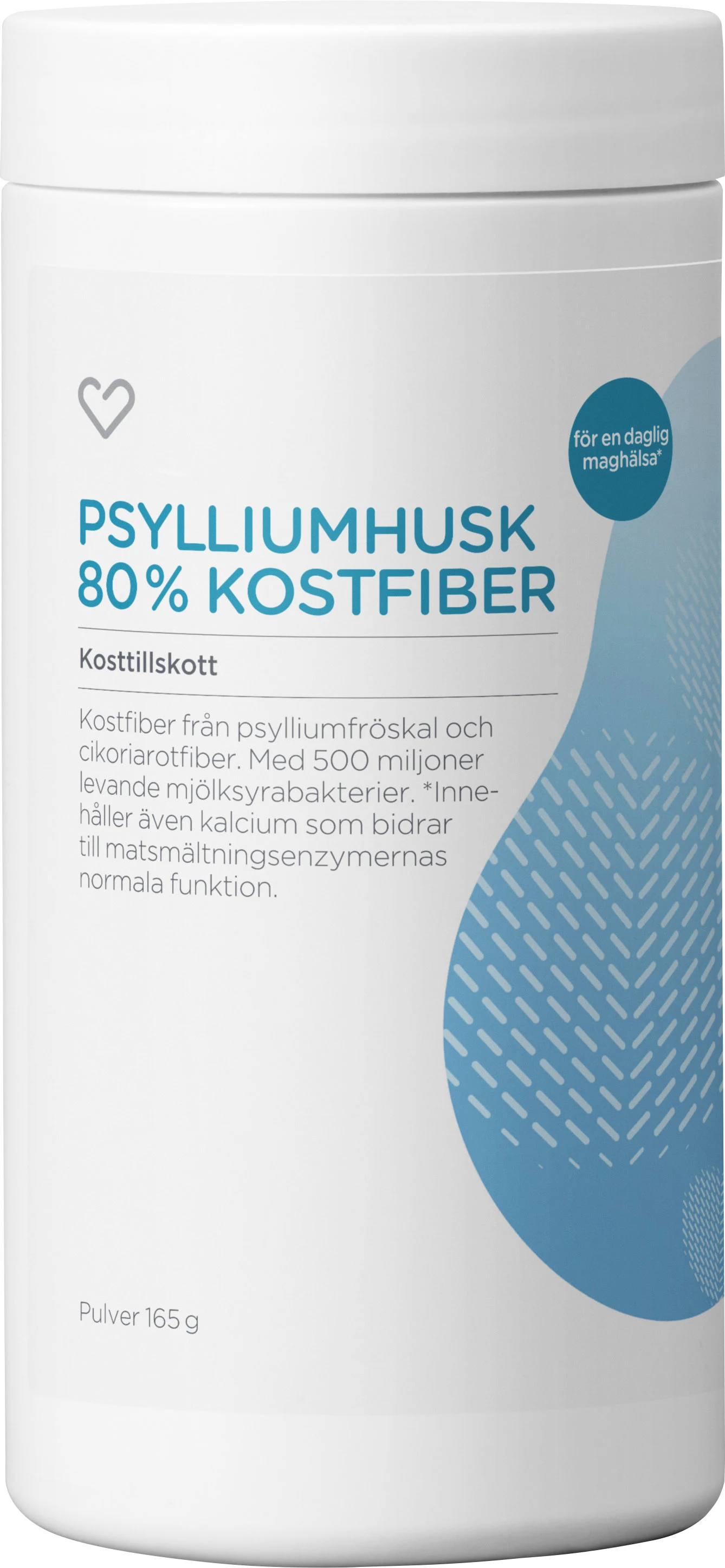 Hjärtats Psylliumhusk 80% kostfiber 165g | Apotek Hjärtat