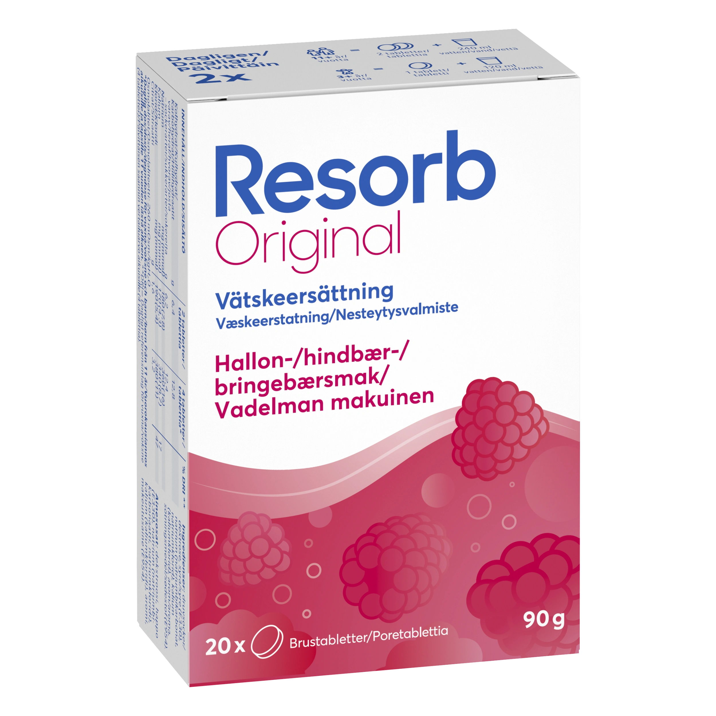 Resorb Original Hallon 20 brustabletter | Apotek Hjärtat