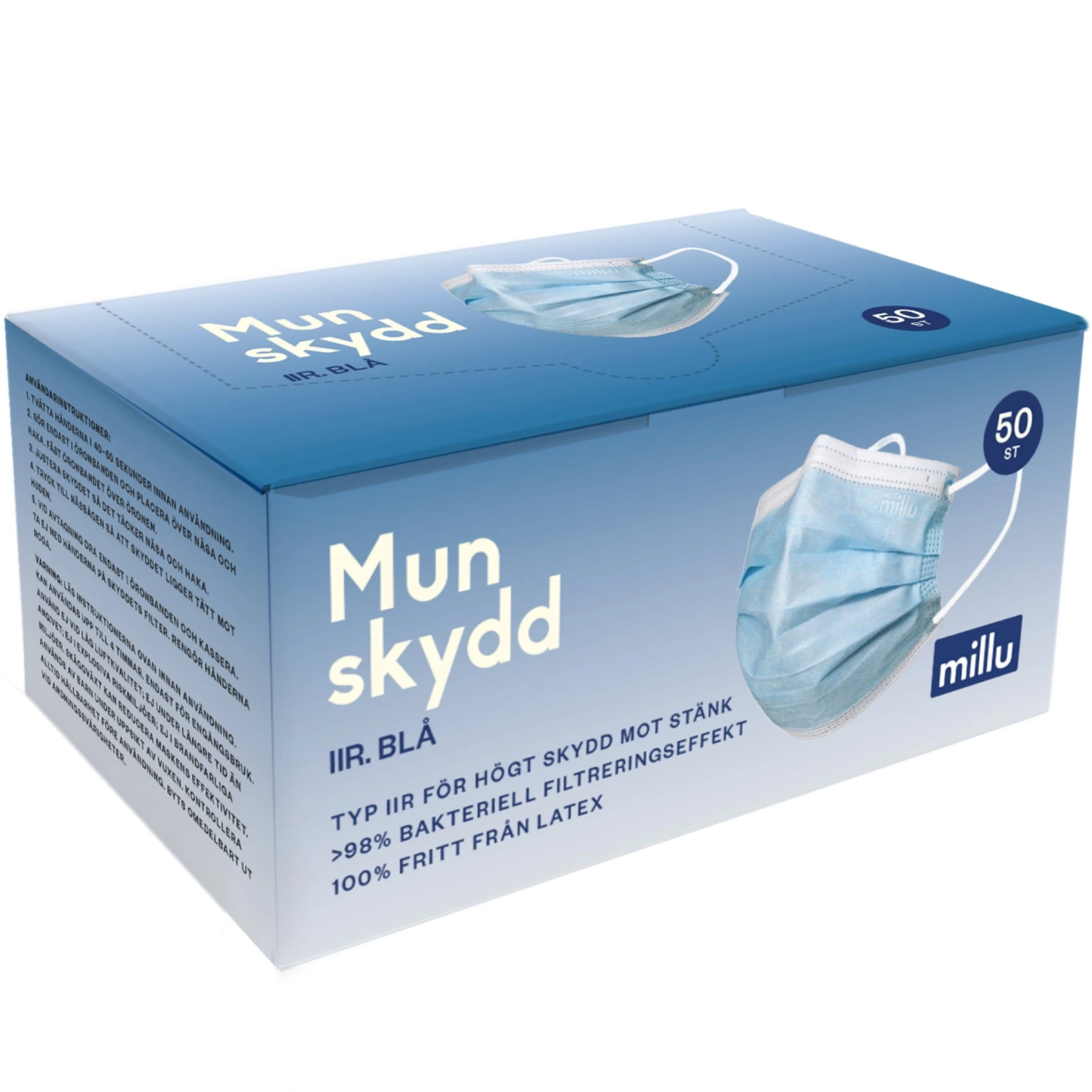 Millu Munskydd IIR 50 st Blå | Apotek Hjärtat