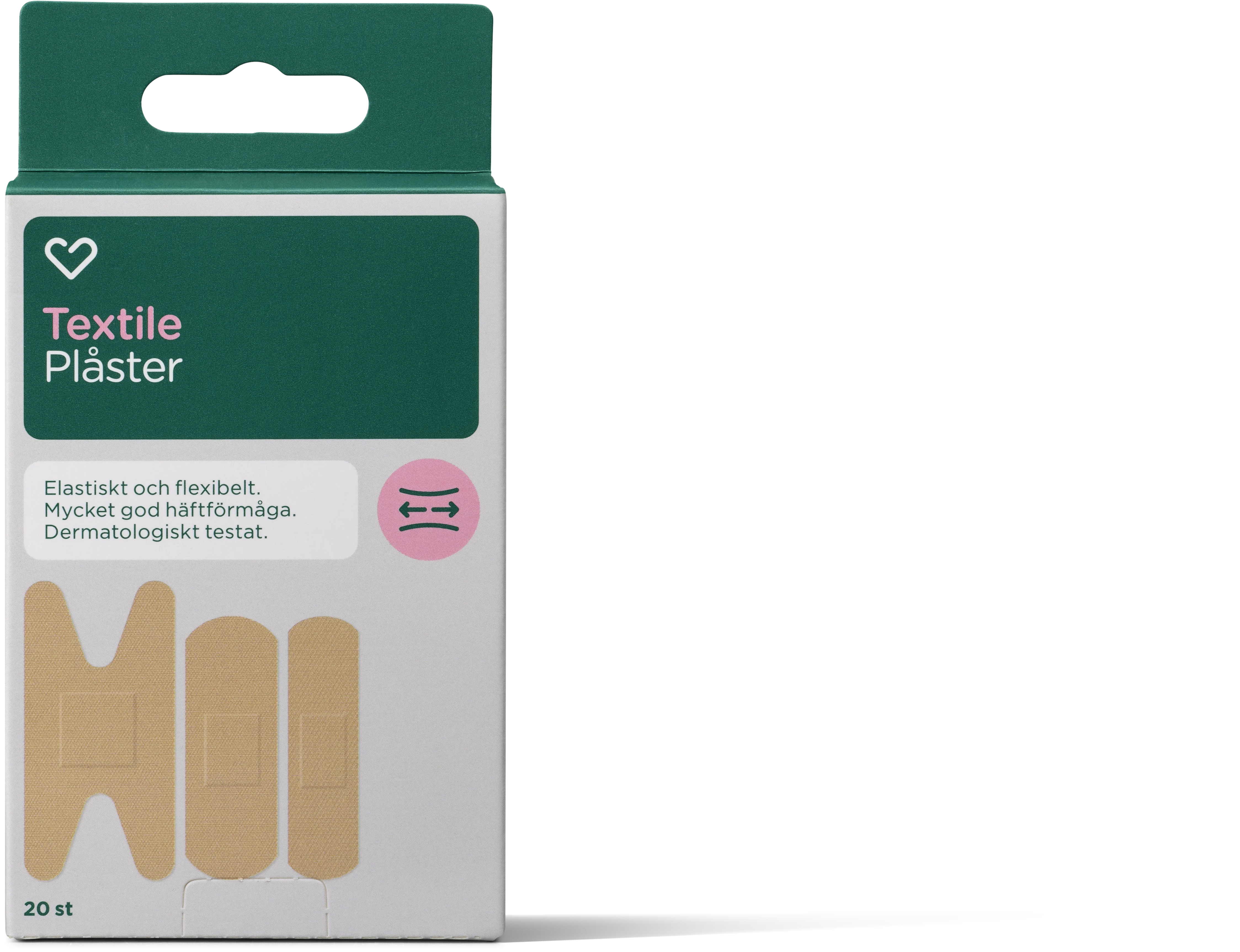 Hjärtats Plåster Textile 20st | Apotek Hjärtat