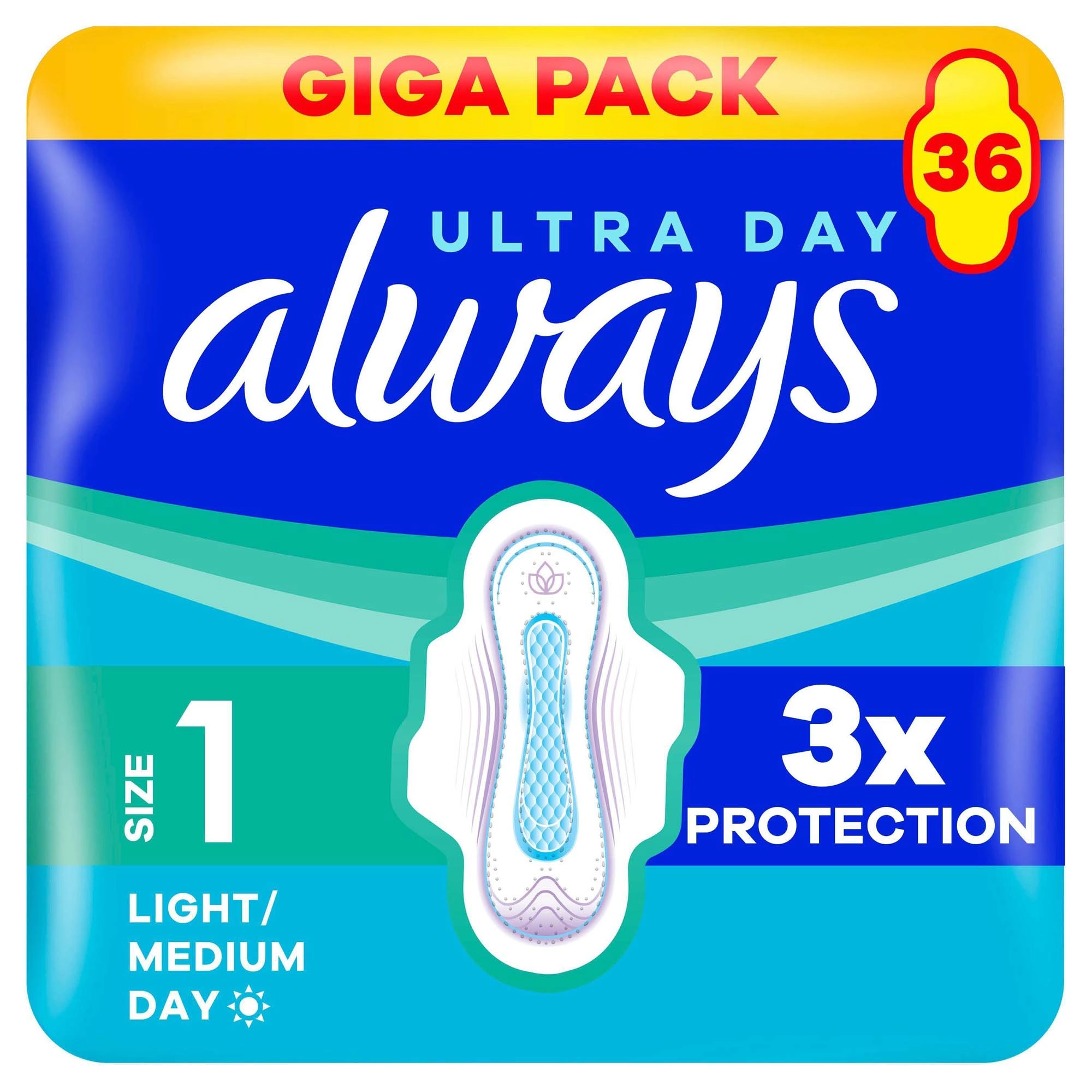 Always Ultra Day Bindor Normal Stl 1 Med Vingar 36 st | Apotek Hjärtat