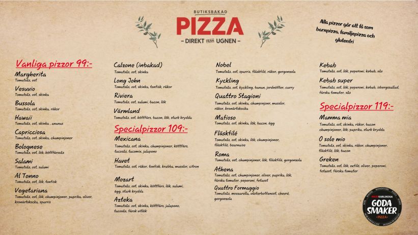 Våra egna pizzor - Pizza - Maxi ICA Stormarknad Karlskoga | ICA