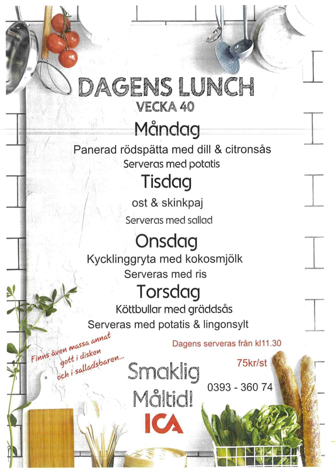Dagens lunch - Lunch - ICA Supermarket Vaggeryd | ICA