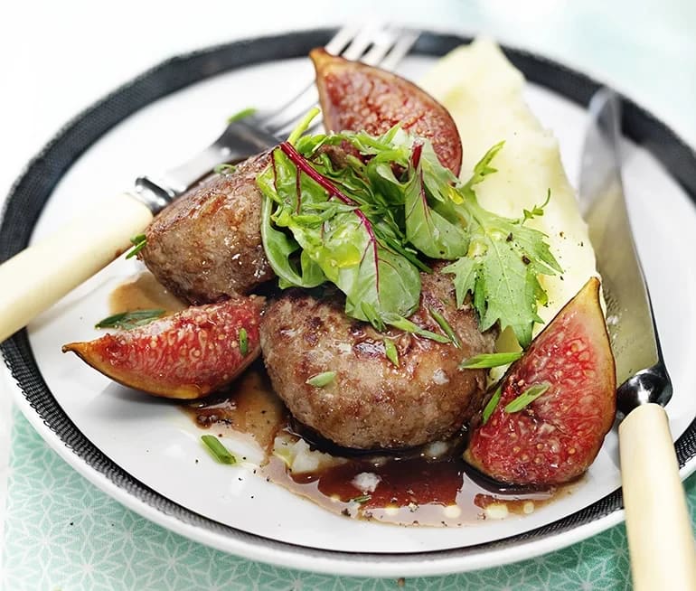 Kalvfärsbiff med fikon och balsamvinäger | Recept ICA.se